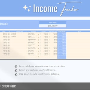Simple Bookkeeping Spreadsheet for Google Sheets, Small Business ...