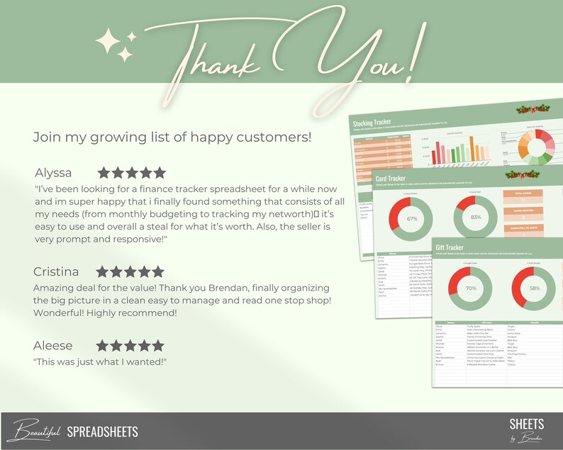 Holiday Planner, Christmas Gift & Card Tracker Spreadsheet Template for ...