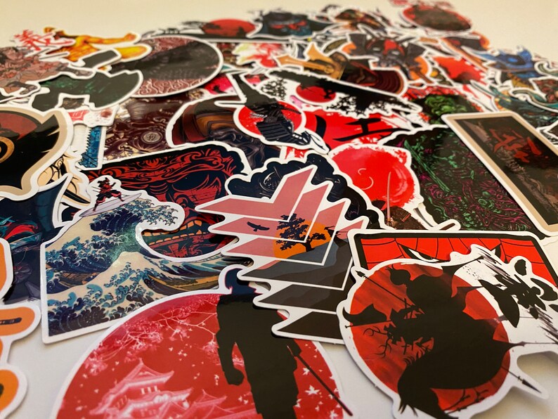 20 Pcs Japan Samurai Bushido Spirit Art Vinyl Stickers DIY Mobile Phone ...