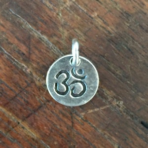Tiny Om Charm in Sterling Silver - Etsy