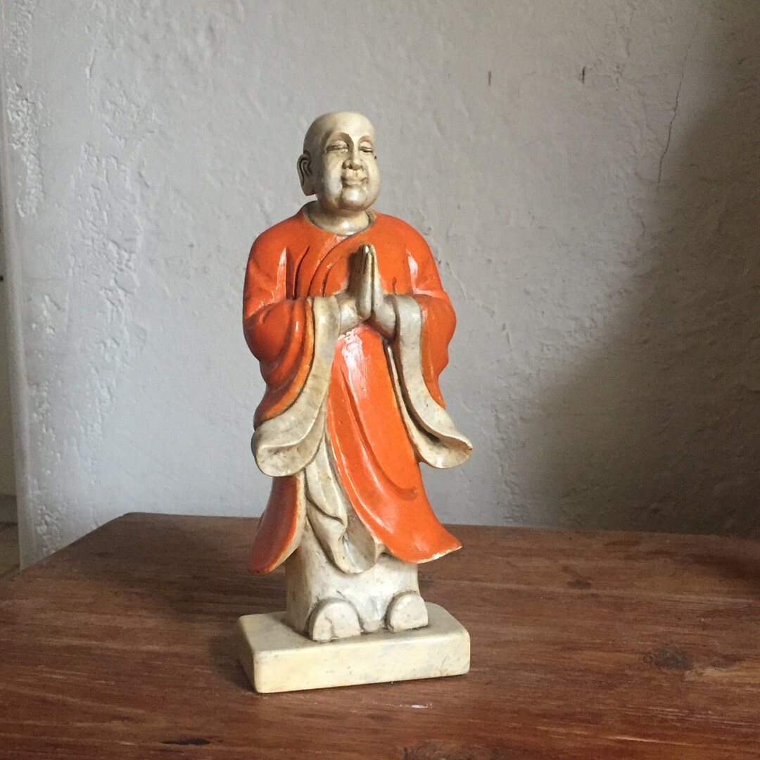Carved Stone Monk - Etsy