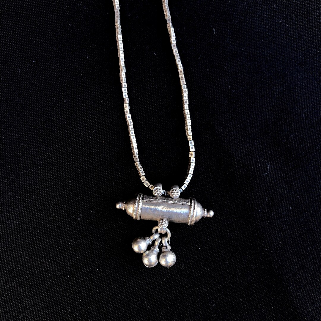 Rajasthani Silver Taviz Amulet Long Necklace - Etsy