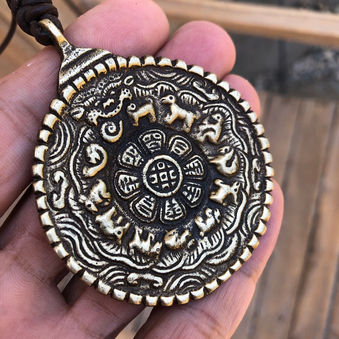 Tibetan Buddhist Astrology Badge,12 Zodiac Melong Mirror - Etsy