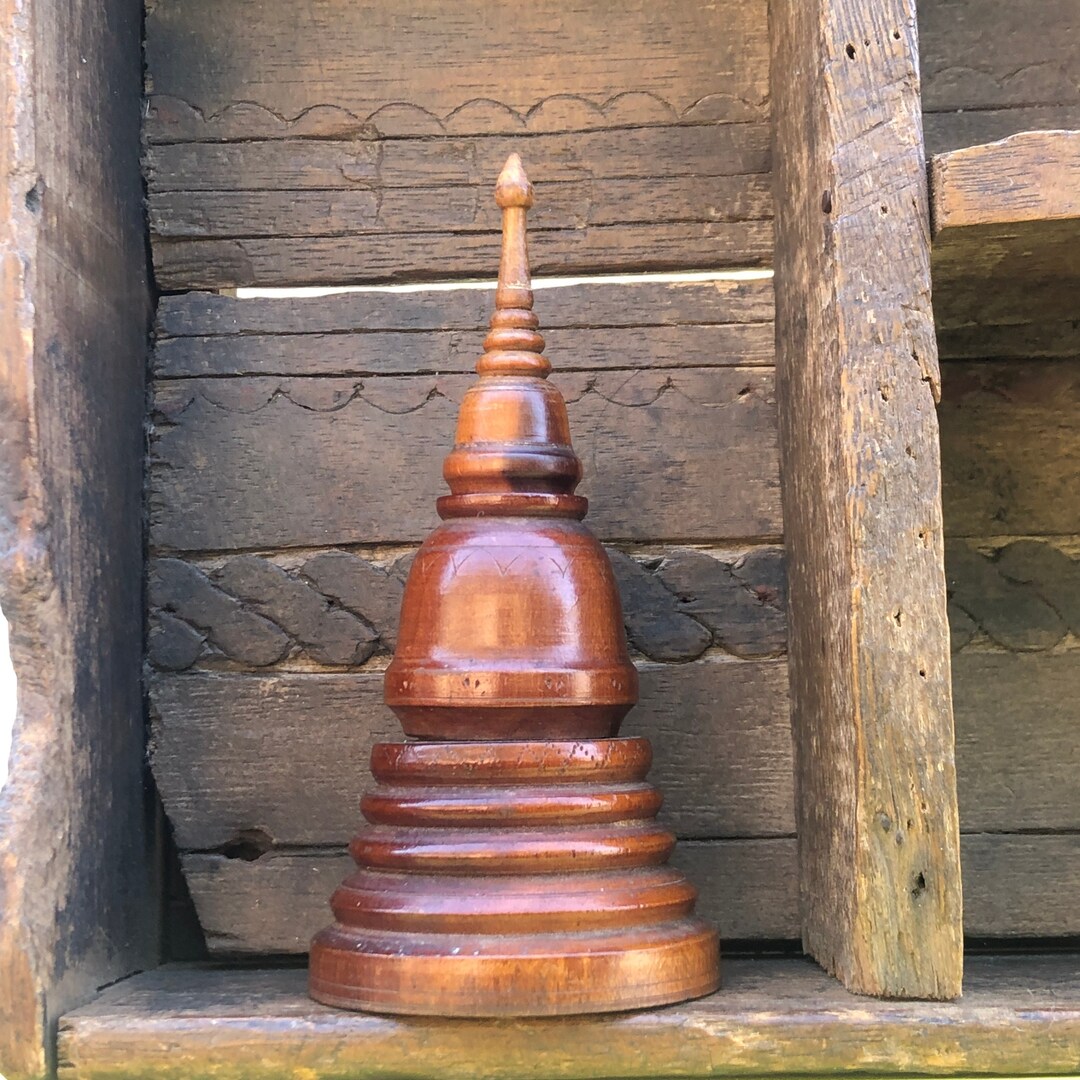 Vintage Wooden Pagoda Container - Etsy