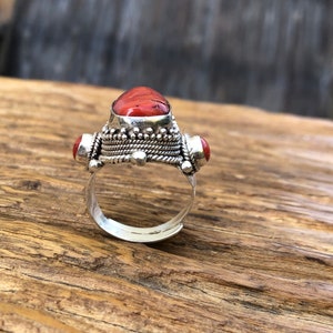 Tibetan Red Coral Ring - Etsy