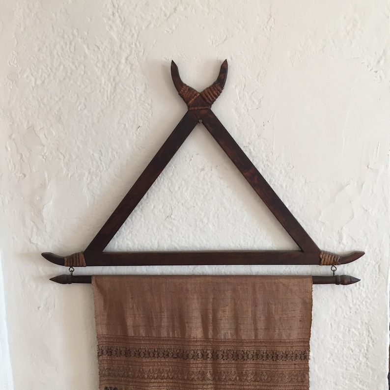Dark Wood Textile Hanger - Etsy