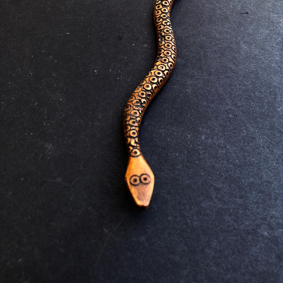 Carved Snake Hair Pin - Etsy