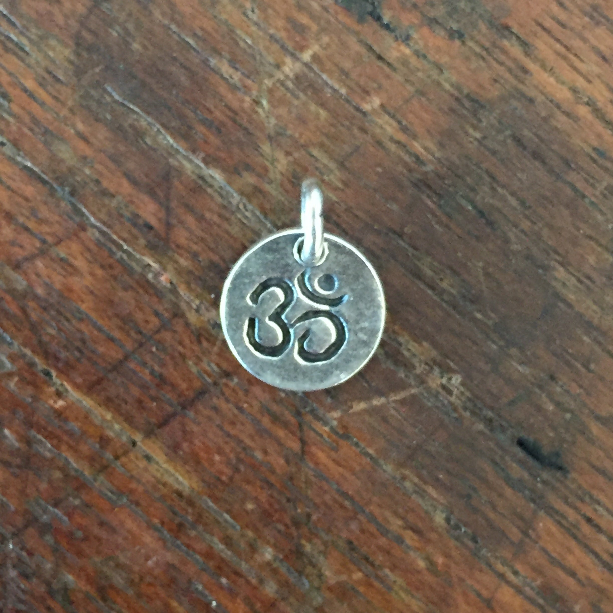 Tiny Om Charm in Sterling Silver - Etsy