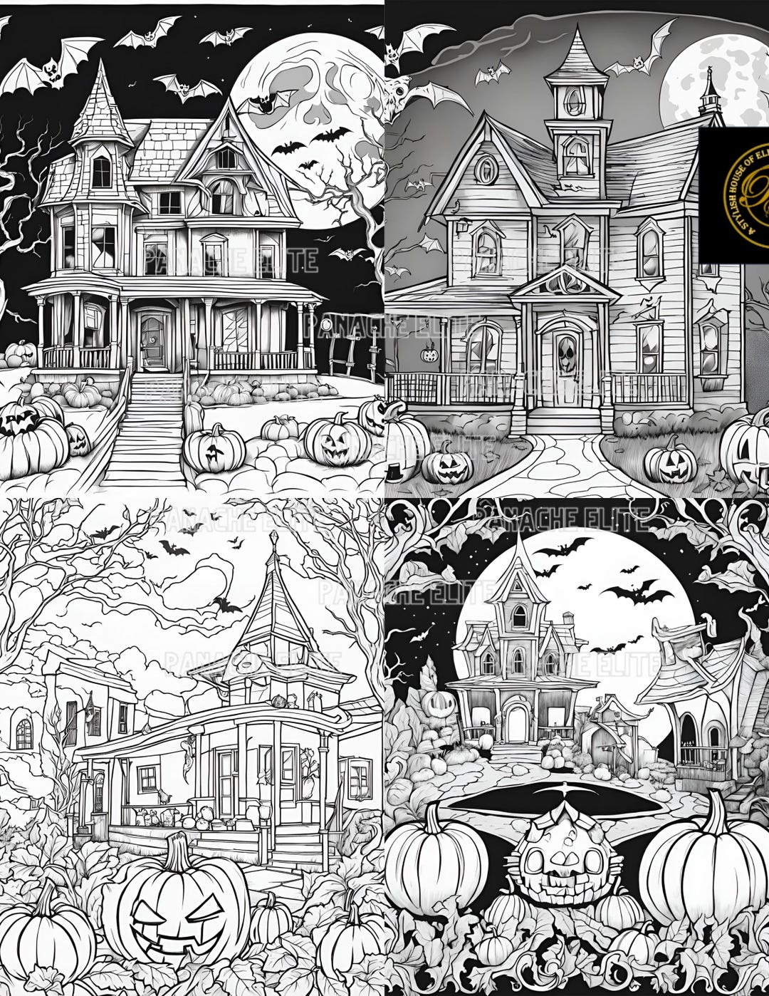 Halloween Coloring Sheets; Activity Sheets for Kids and Adults - Etsy