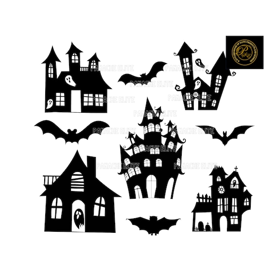 Halloween Haunted House Collection Svg Cut File Halloween - Etsy