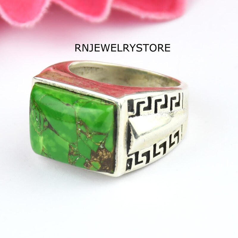 Green Copper Turquoise Ring - Etsy