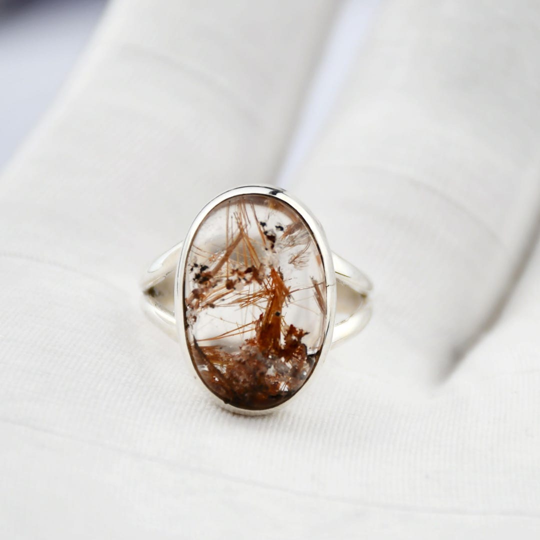 Handmade Red Rutile Ring: Oval Gemstone, 925 Sterling Silver - Etsy
