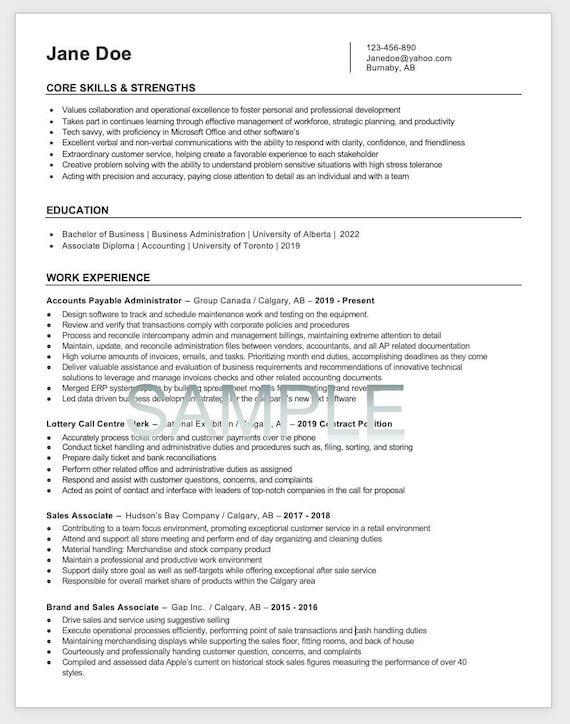 Resume & References Template - Etsy