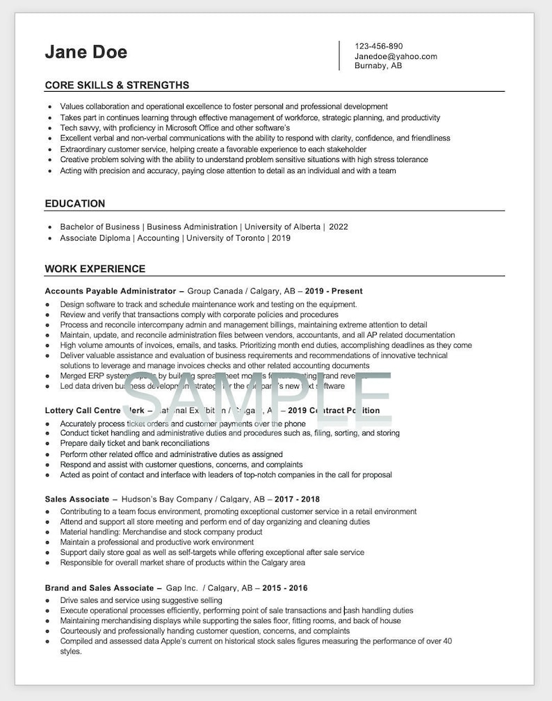 Resume & References Template - Etsy