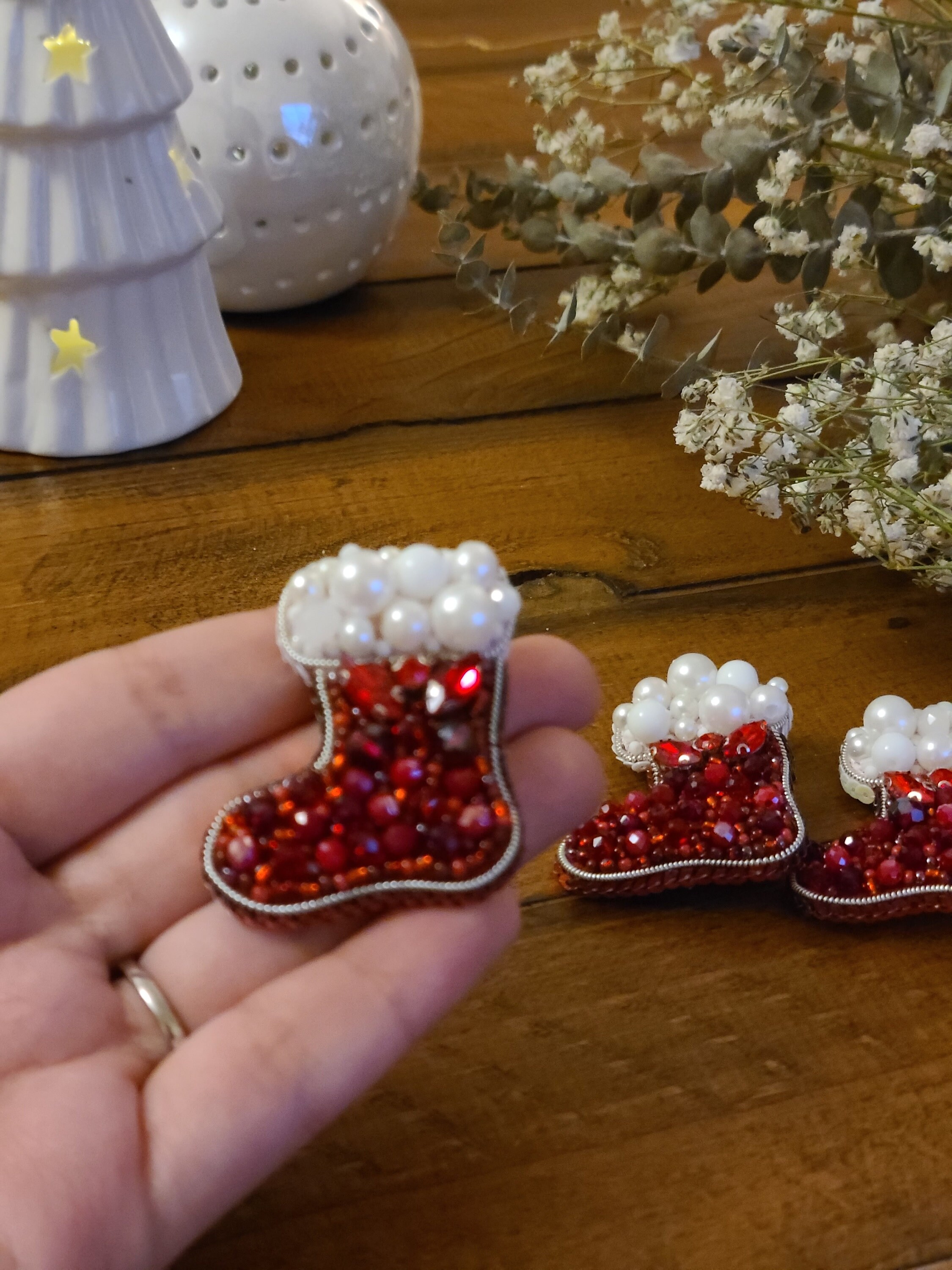 Santa Clus Broochboot Handmade Brooch Embroidery Brooch - Etsy Canada