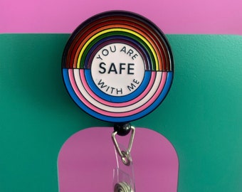 You Are Safe With Me Badge Reel - Etsy