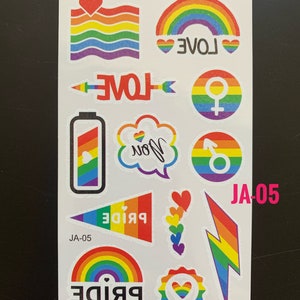 Rainbow Pride Temporary Tattoo Stickers - Proudly Supporting Our ...