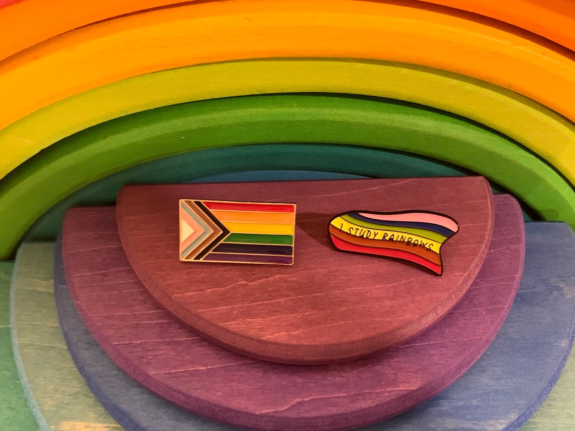 Progress Pride Flag Pin - Rainbow Pride - Proudly Supporting Our ...