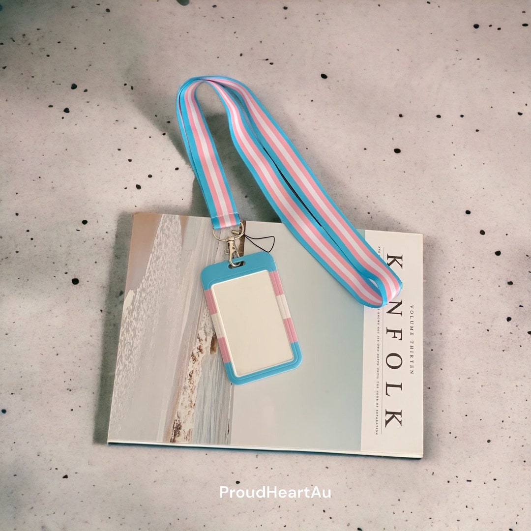 Transgender Pride Badge Reel, ID Card Holder, & Lanyard- Proudly ...