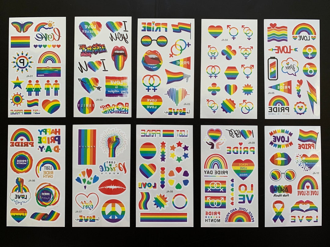 Rainbow Pride Temporary Tattoo Stickers - Proudly Supporting Our ...