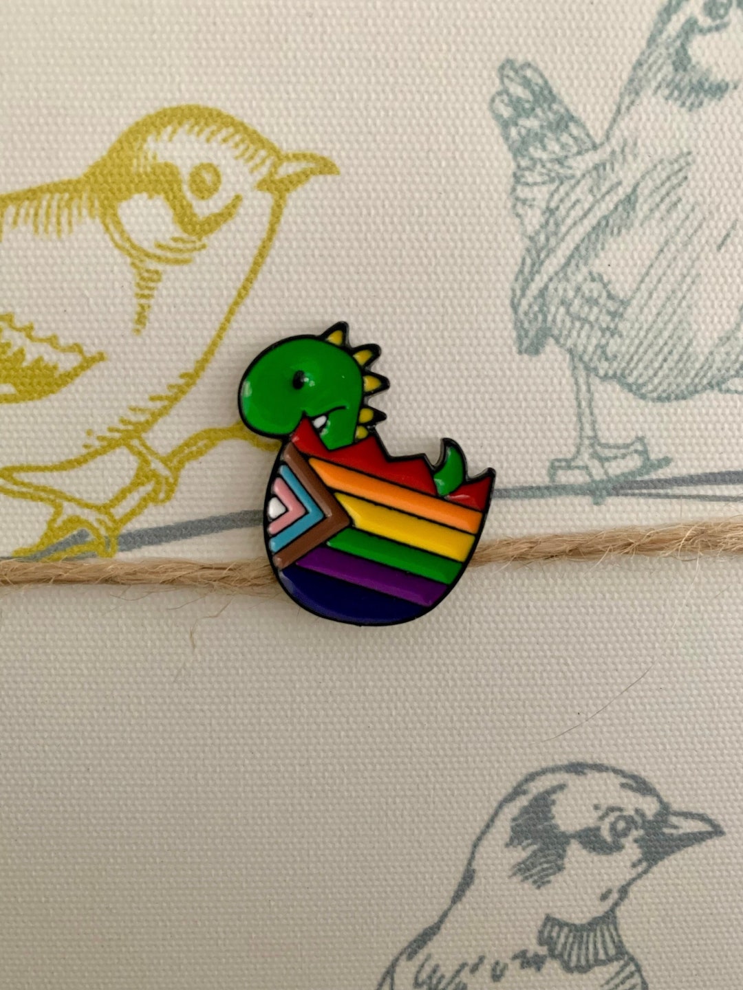 Cute and Adorable Rainbow Pride/progress Pride Flag Dinosaur Enamel Pin ...