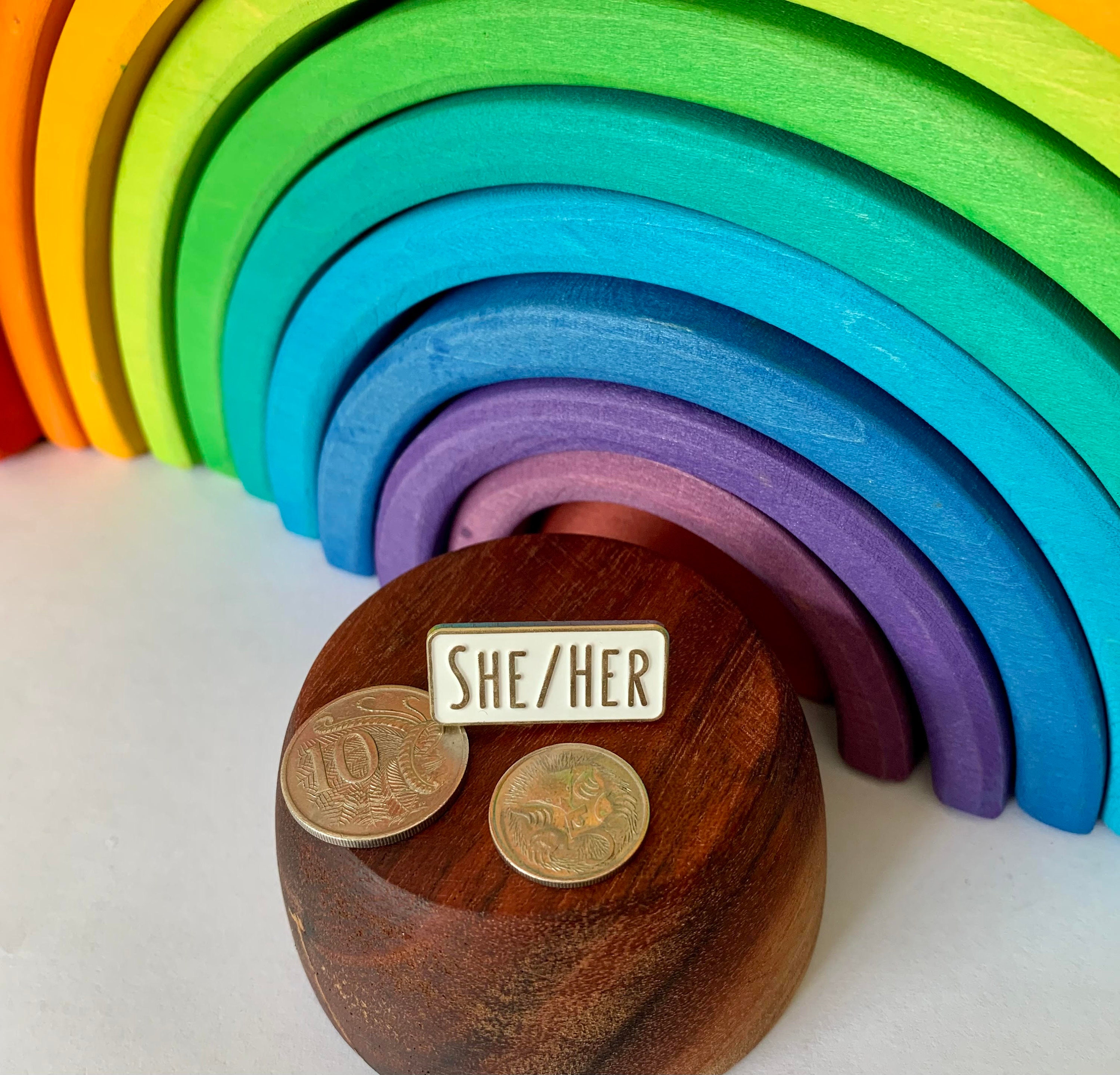 Simple and Minimalist Pronoun Pins She/her He/him & - Etsy