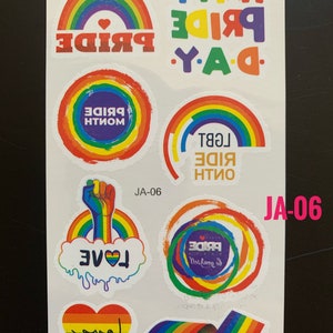Rainbow Pride Temporary Tattoo Stickers - Proudly Supporting Our ...