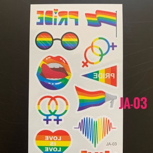 Rainbow Pride Temporary Tattoo Stickers - Proudly Supporting Our ...