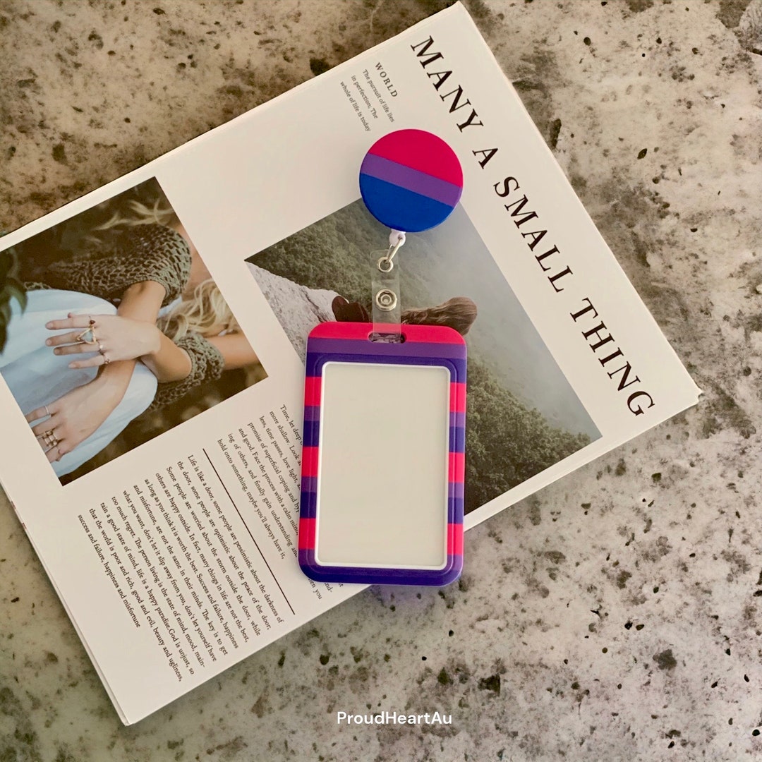 Bisexual Pride Badge Reel, ID Card Holder, & Lanyard - Proudly ...