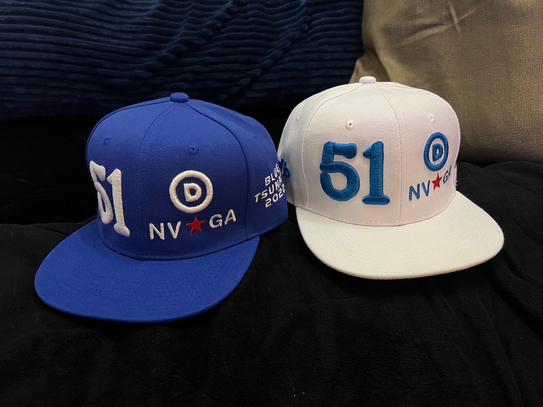 Blue Tsunami 51 Senate Seat 3D Puff Embroidered Hat Nevada Georgia ...