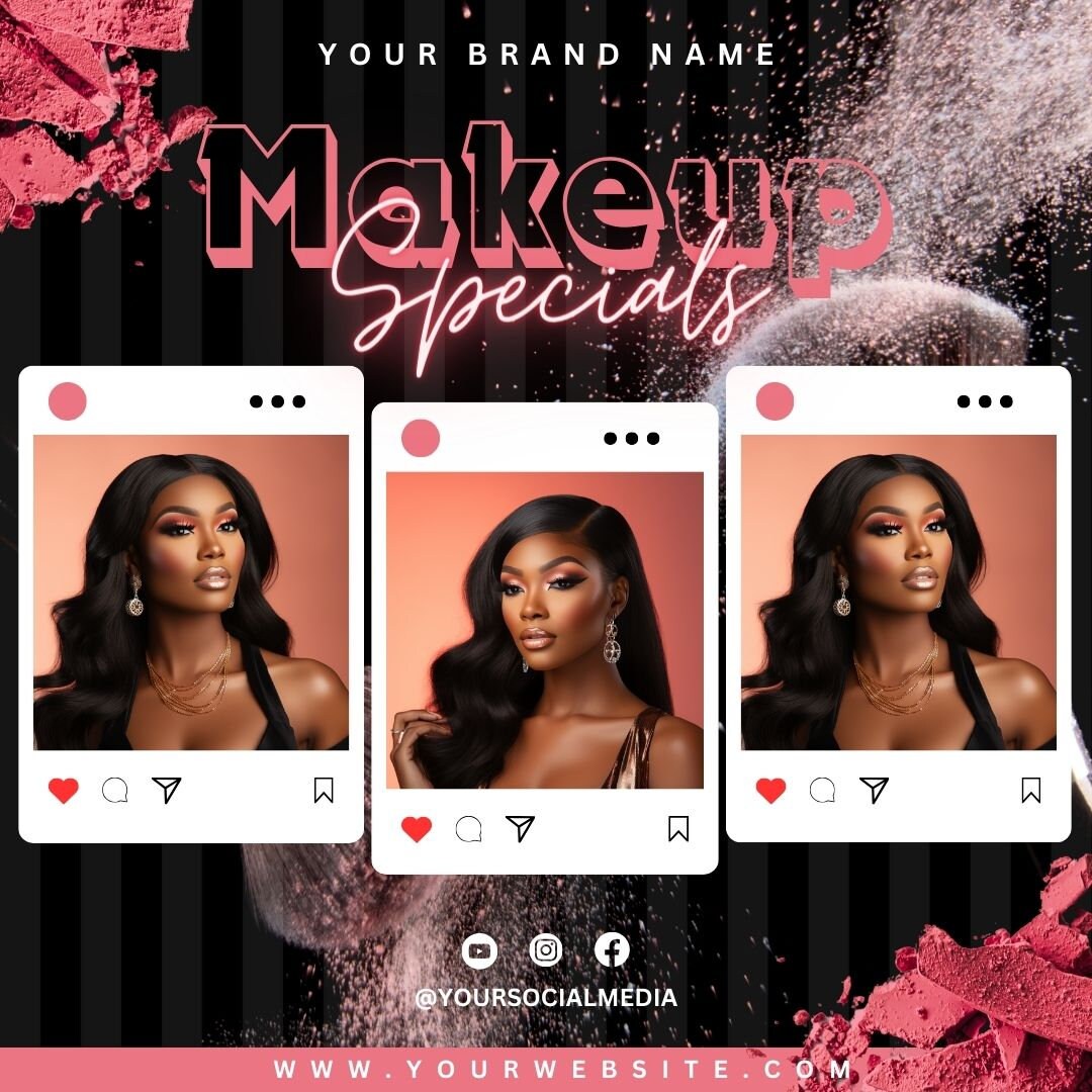 Makeup Flyer Template, Canva Makeup Flyer, Makeup Flyer, MUA Flyer ...