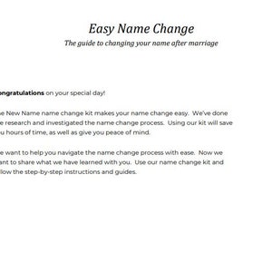 Newlywed Name Change Kit for USA, Marriage Name Change, Bride Name ...