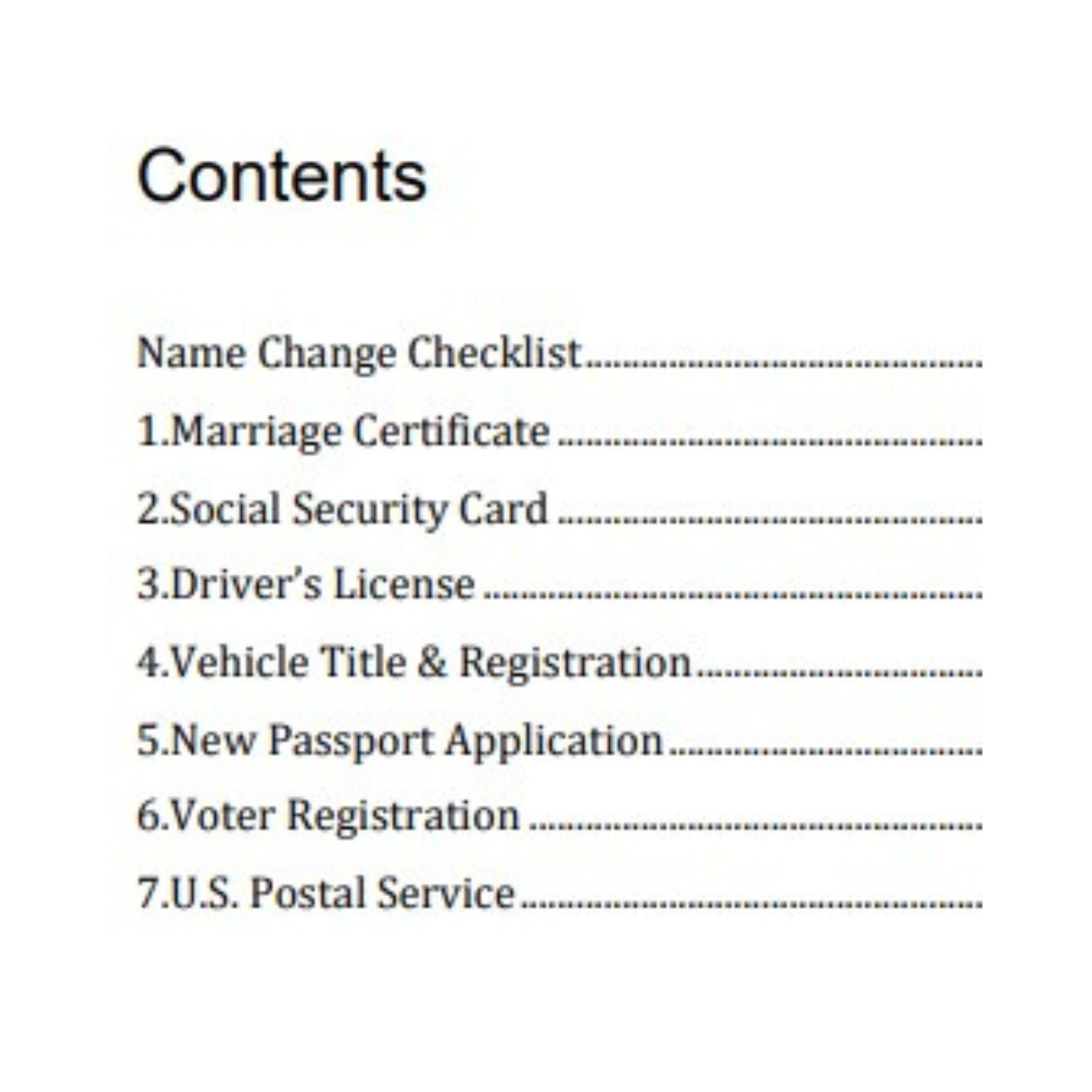 Bride Name Change Kit: US Checklist, Easy Guide (digital Download) - Etsy