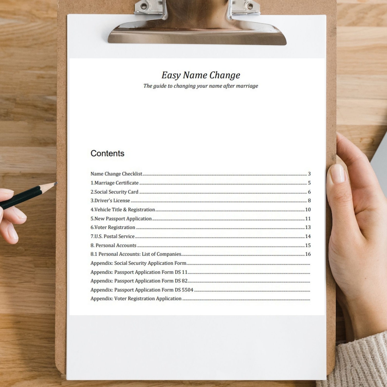 Newlywed Name Change Kit for USA, Marriage Name Change, Bride Name ...