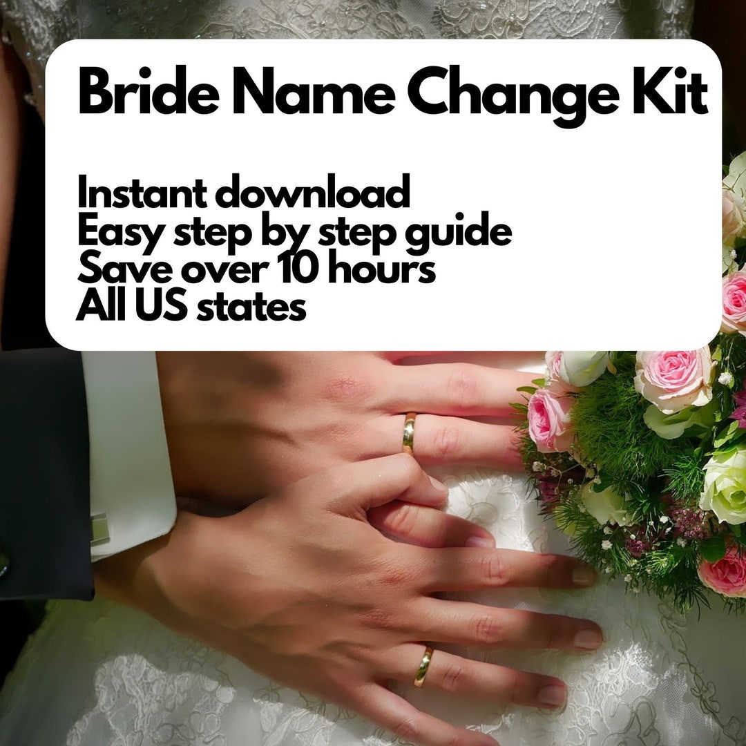 Bride Name Change Kit: Easy Step-by-step Guide (digital Download) - Etsy