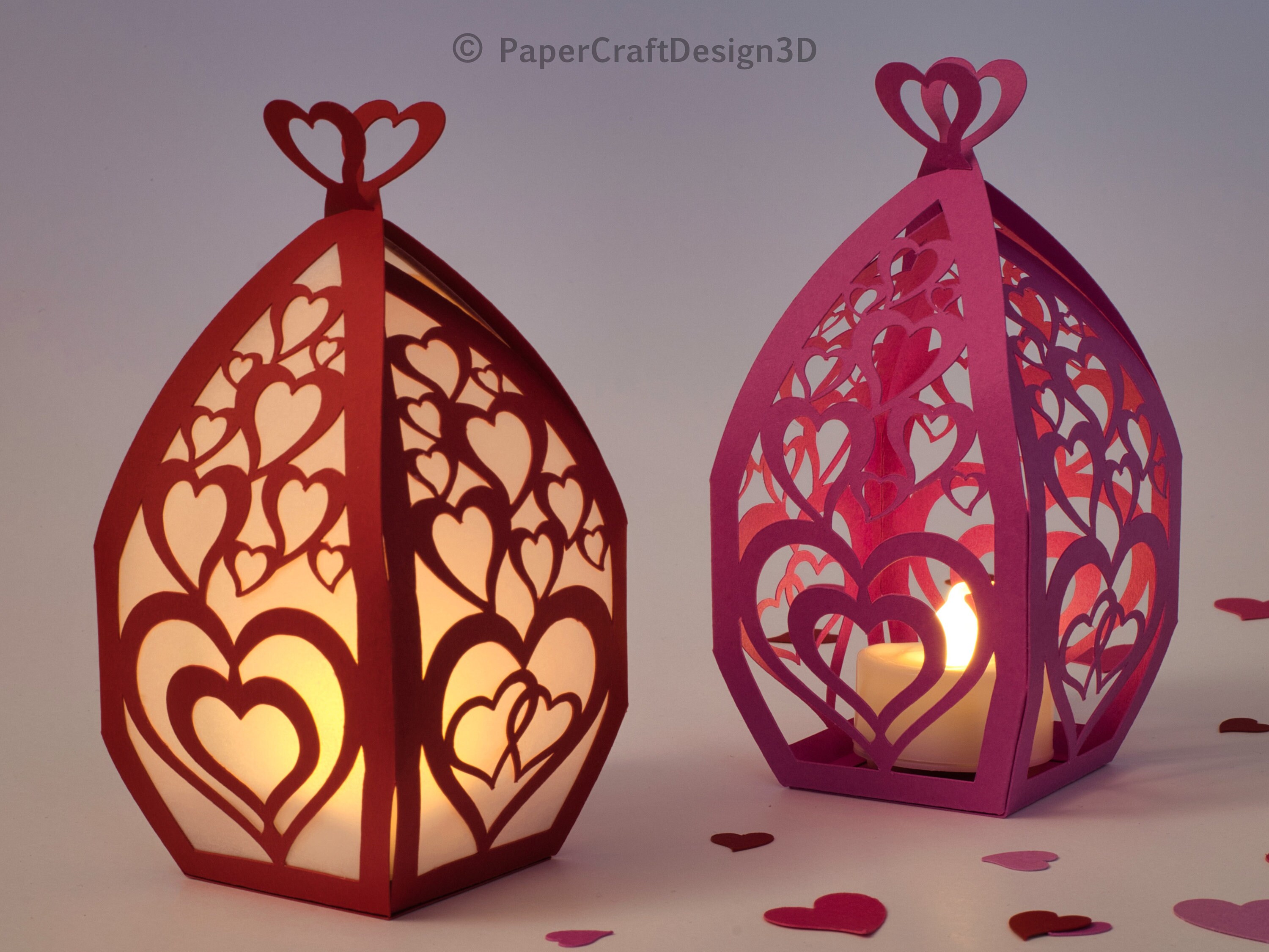 Lantern Paper Love Heart DIY SVG Cutting Plotter File - Etsy
