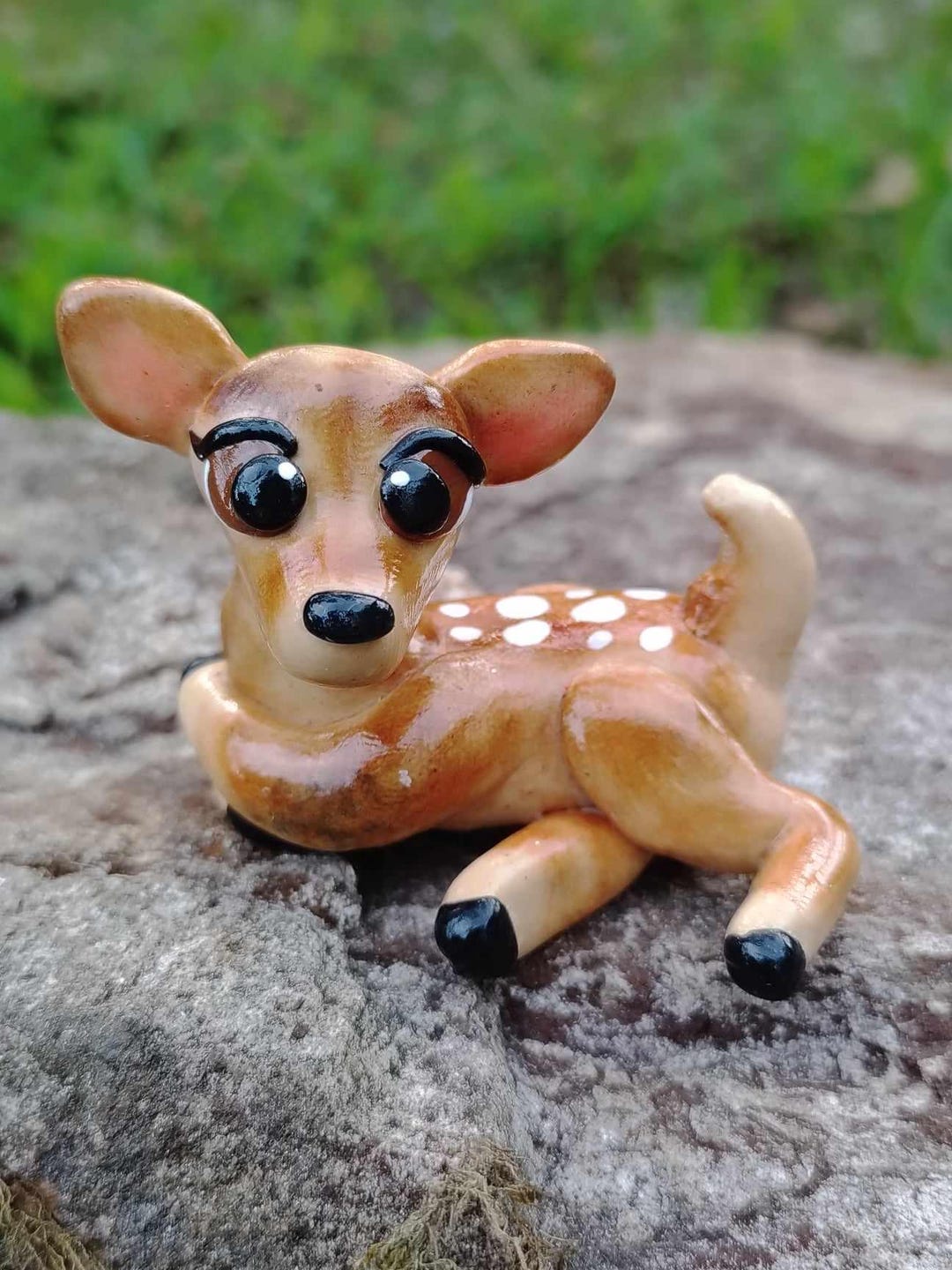 Fawn Figurine, Miniature Animals, Baby Deer, Desktop Decor, Fawn ...