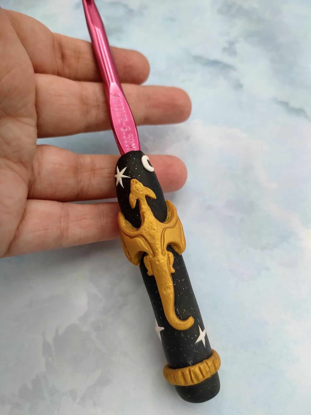 Dragon Crochet Hook, Polymer Clay Crochet Hook, Crochet Hook, Crochet ...
