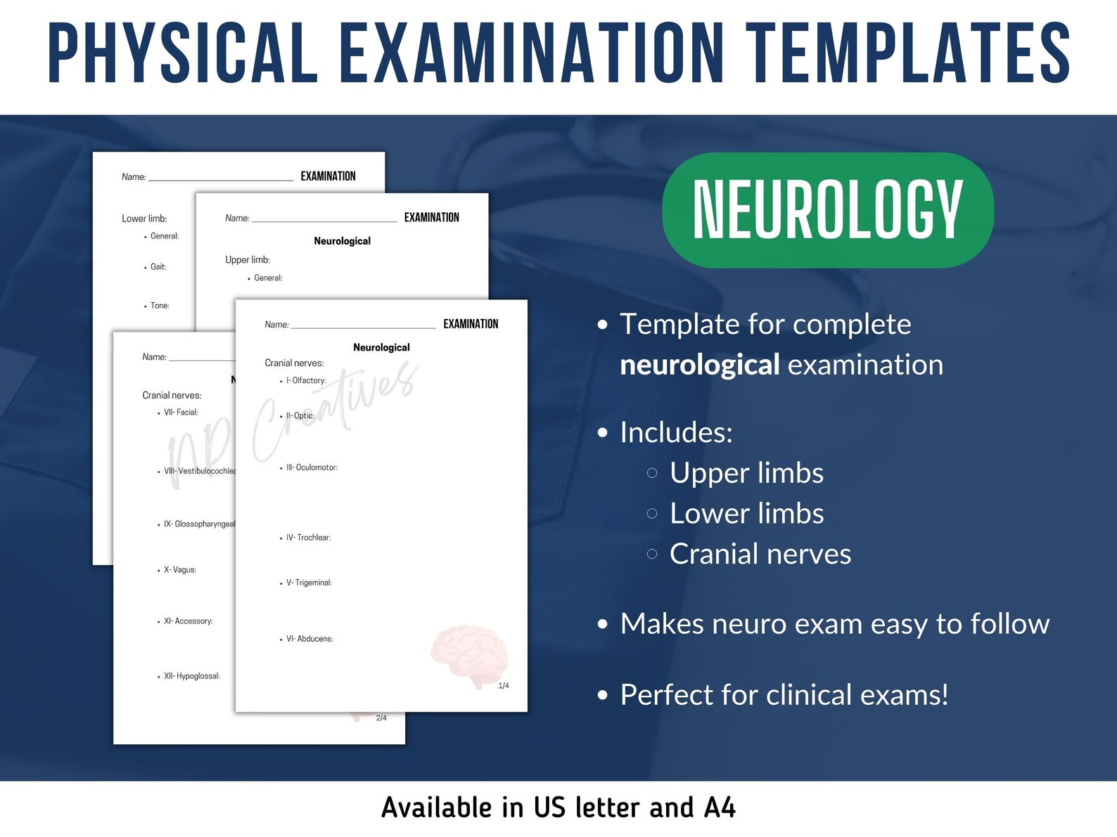 Medical History and Physical Examination Templates, Medical and Nursing ...