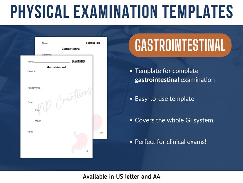 Medical History and Physical Examination Templates, Medical and Nursing ...