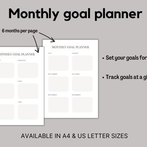 Goal Setting Planner Daily Habit Tracker Weekly and Monthly - Etsy