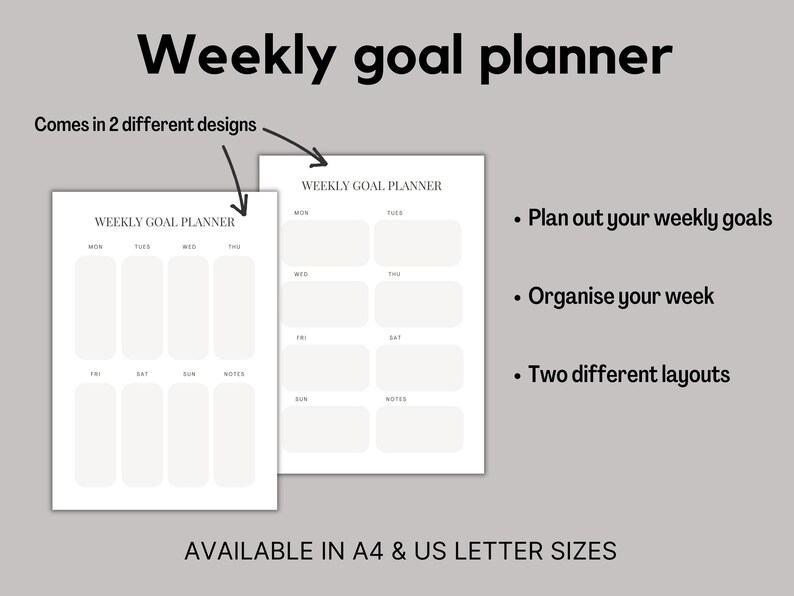Goal Setting Planner Daily Habit Tracker Weekly and Monthly - Etsy