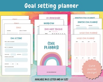Goal Setting Planner Daily Habit Tracker Weekly and Monthly - Etsy