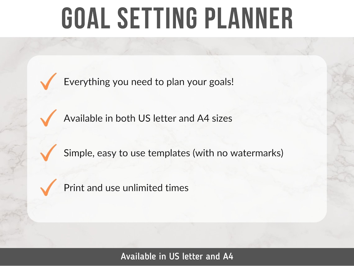 Goal Setting Planner, Daily Habit Tracker, Weekly and Monthly Goal ...