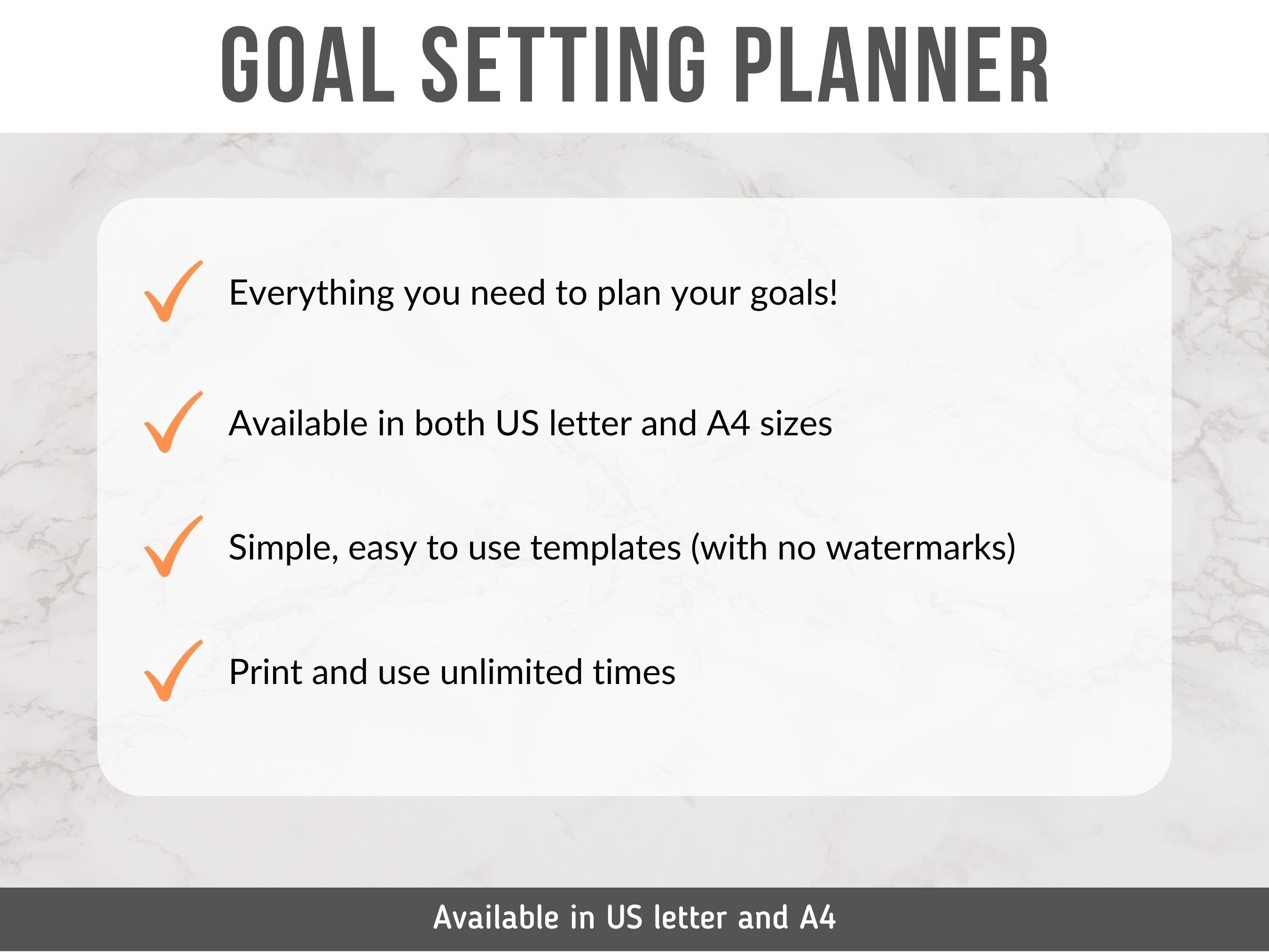 Goal Setting Planner, Daily Habit Tracker, Weekly and Monthly Goal ...