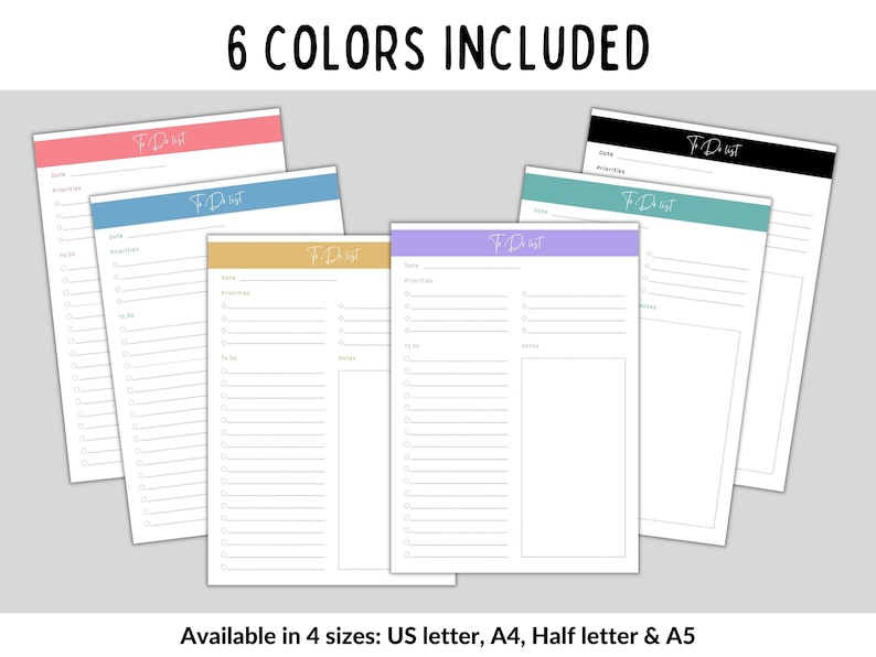 Printable to Do List Simple Tasks List Daily Planner - Etsy