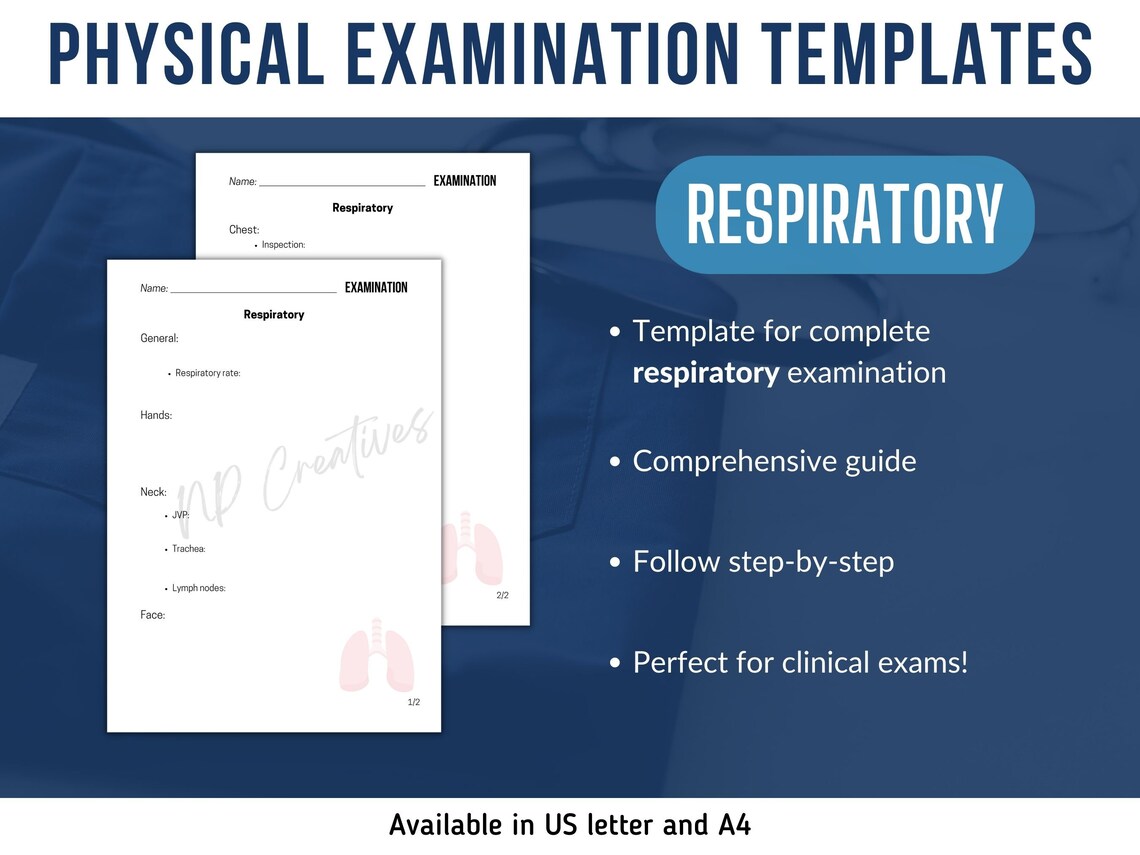 Medical History and Physical Examination Templates, Medical and Nursing ...