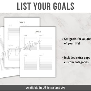 Goal Setting Planner, Daily Habit Tracker, Weekly and Monthly Goal ...