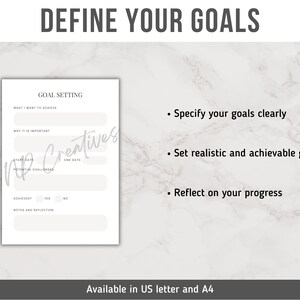 Goal Setting Planner, Daily Habit Tracker, Weekly and Monthly Goal ...