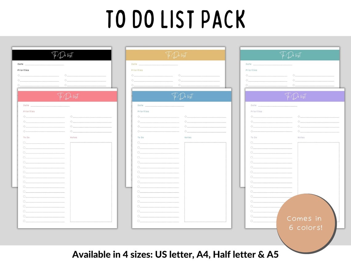 Printable to Do List Simple Tasks List Daily Planner - Etsy